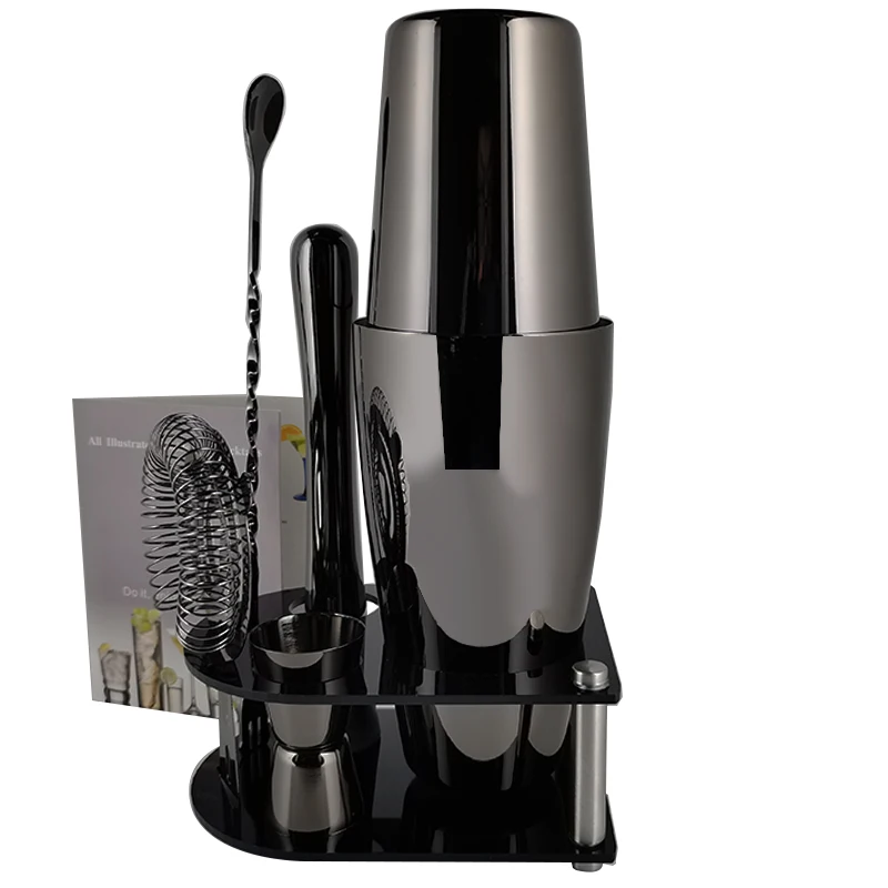 5-7-Pieces-Set-Cocktail-Shaker-Stopper-Spoon-Clip-Muddler-Spoon ...