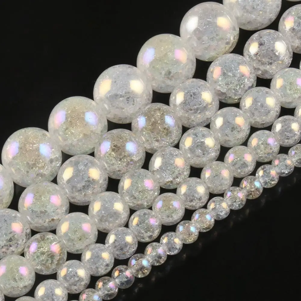 Beads - Color White Crystal Beads 4/6/8/10mm Round Loose Jewelry Making ...