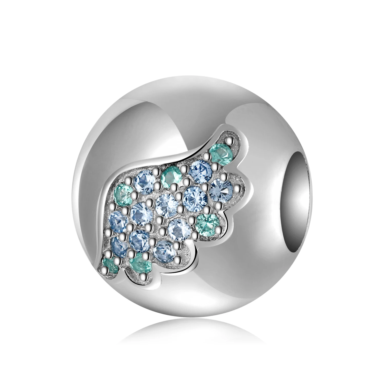 Pingentes de prata pandora, pingentes redondos com contas de zircônio ...