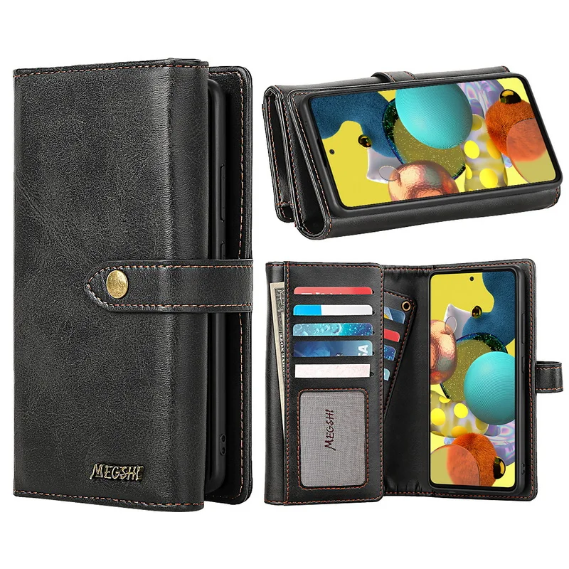 Zipper Wallet Case For Samsung Galaxy A51 A71 5G Shockproof Magnetic ...