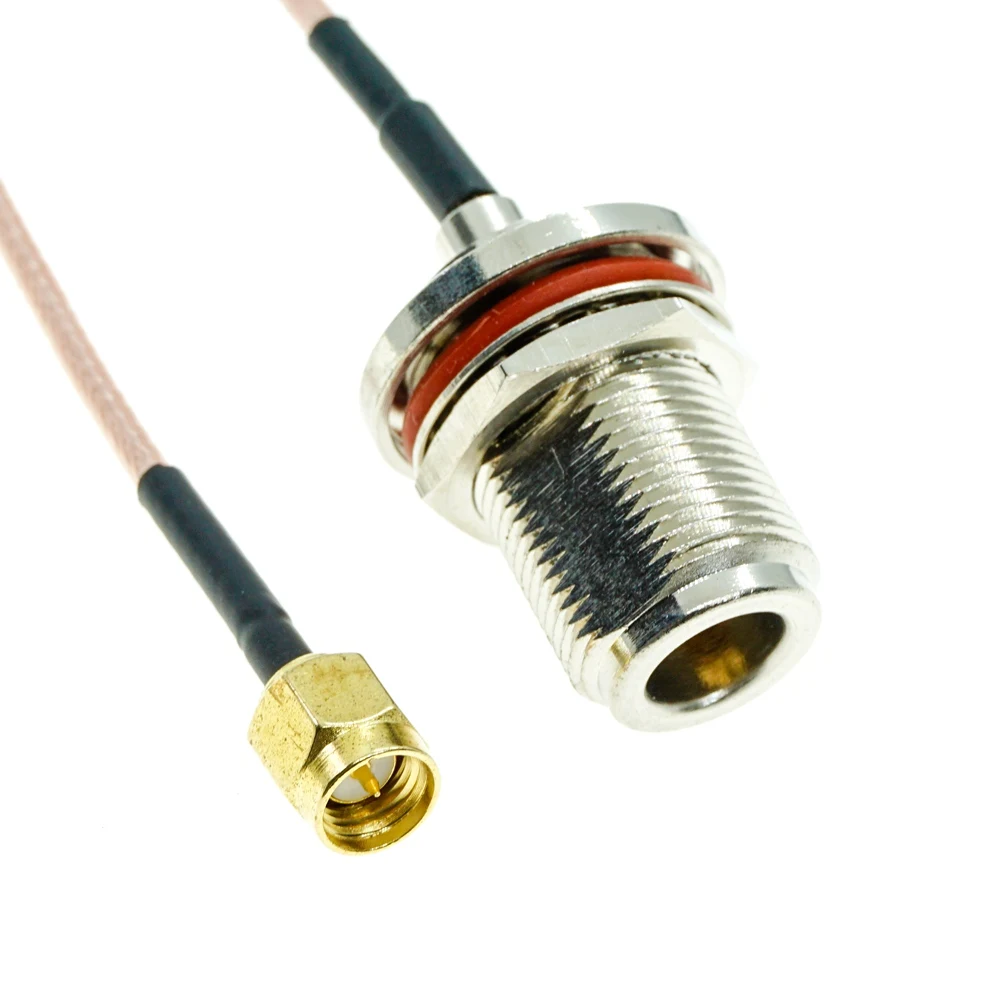 SMA-Male-to-N-Female-Bulkhead-Connector-Crimp-RF-Coaxial-Coaxi-WiFi ...