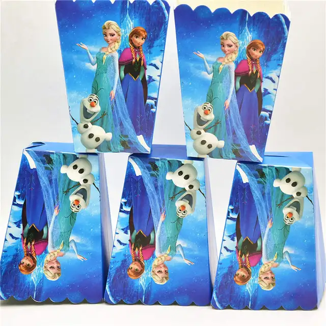6pcs/Lot Cartoon Frozen Disposable Paper Popcorn Boxes Princess Anna ...