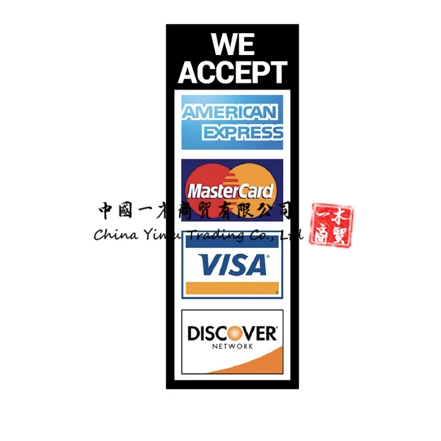 Credit Card Decals Signs