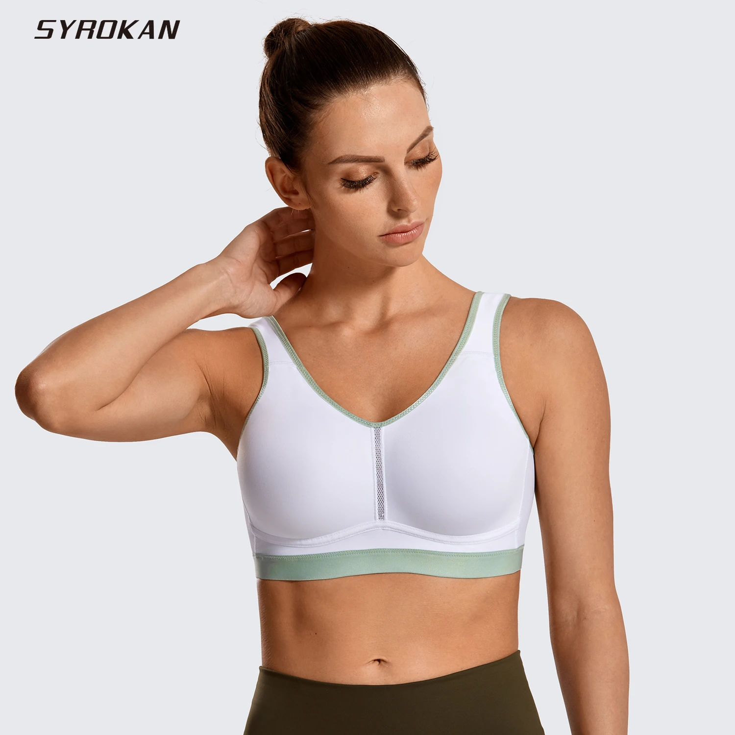 Syrokan Lightweight Wireless Medium Impact Sports Bras For Women Comfortable Support Workout ...