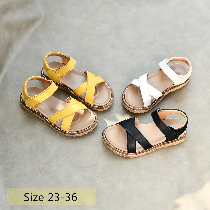 Real-leather-Girls-Roman-Sandals-Foot-arch-sole-Baby-Boys-garden-shoes ...