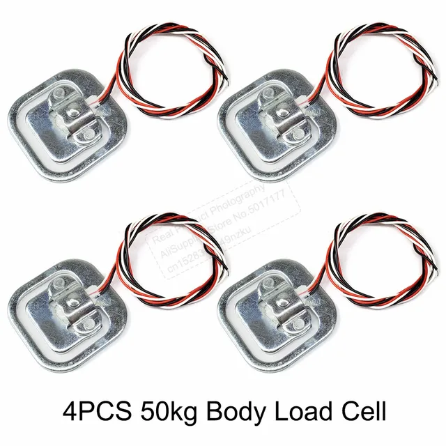 4PCS 50kg Human Scale Load Cell Weight Sensor + HX711 AD Module Body ...