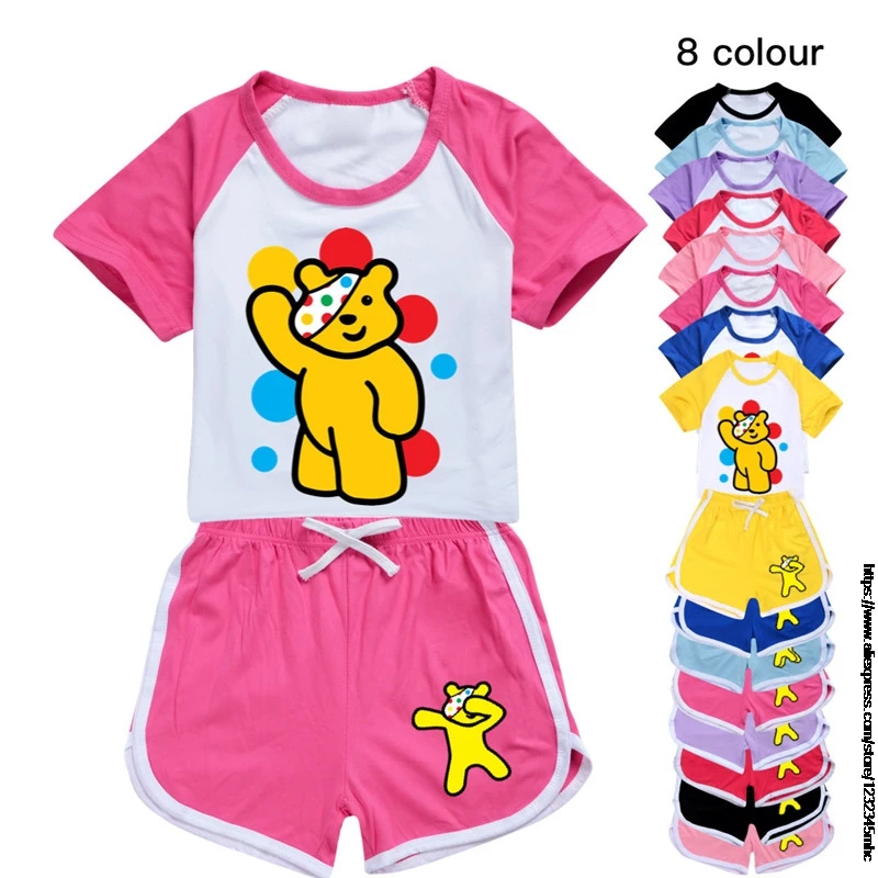 Kids Set Clothes T Shirts Girl Spotty Pudsey Bear T shirt Children's ...