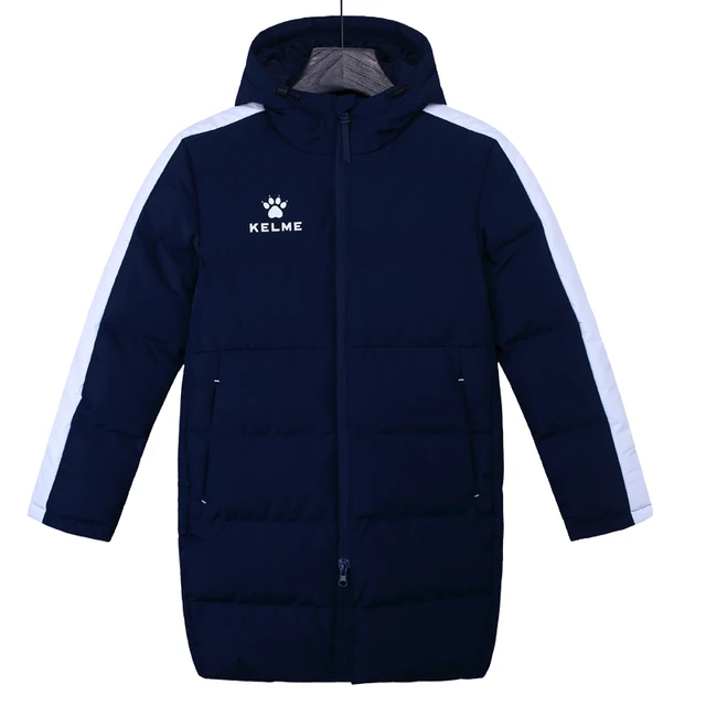 KELME Kid Winter Jacket Long Solid Sports Training Coat Child Overcoat ...