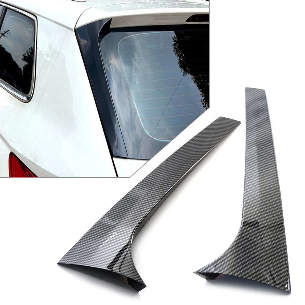 Carbon-Fiber-ABS-Car-Rear-Window-Spoiler-Side-Wing-Trim-Decor-For-Skoda ...