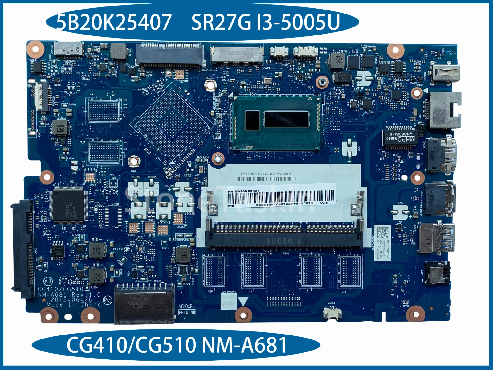 Original-FRU-5B20K25407-for-Lenovo-IdeaPad-100-15IBD-Laptop-Motherboard ...