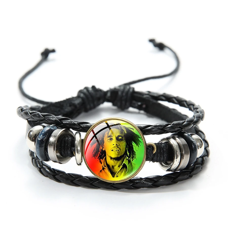 Bracelet Bob Marley tressé en imitation cuir • Bob Marley
