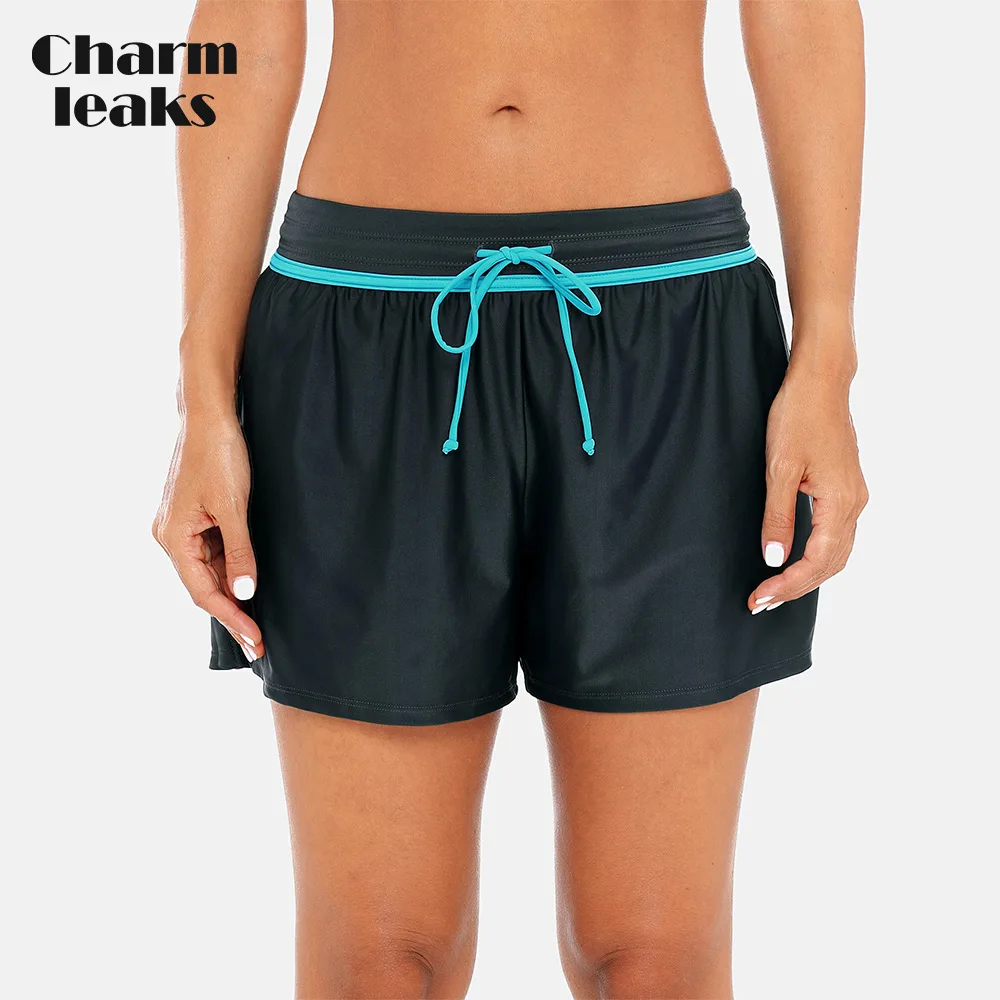 Charmleaks-Women-Swimming-Shorts-Patchwork-Bikini-Bottom-Strappy ...