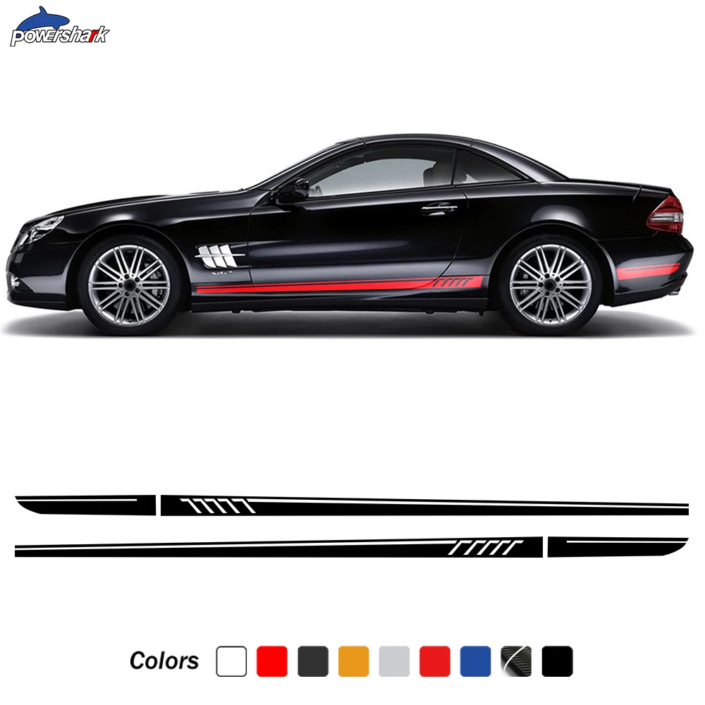 2-Pcs-Edition-AMG-Car-Door-Side-Stripes-Skirt-Sticker-Vinyl-Decal-For ...