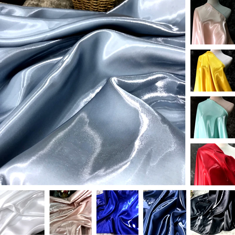 Liquid Light Water Light Satin Fabric Thick Satin Highlight Crystal ...