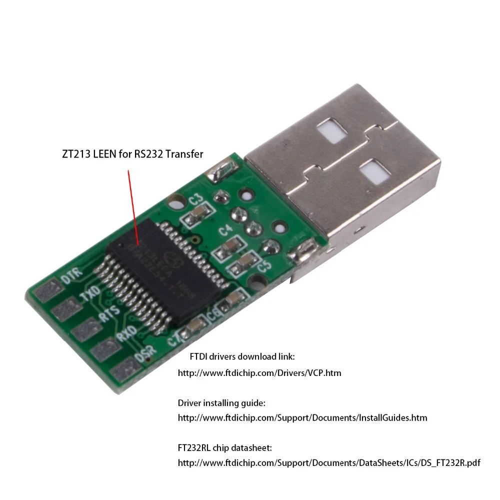 FTDI USB RS232 Serial Converter Module USB Plug Adapter Board FTDI USB ...