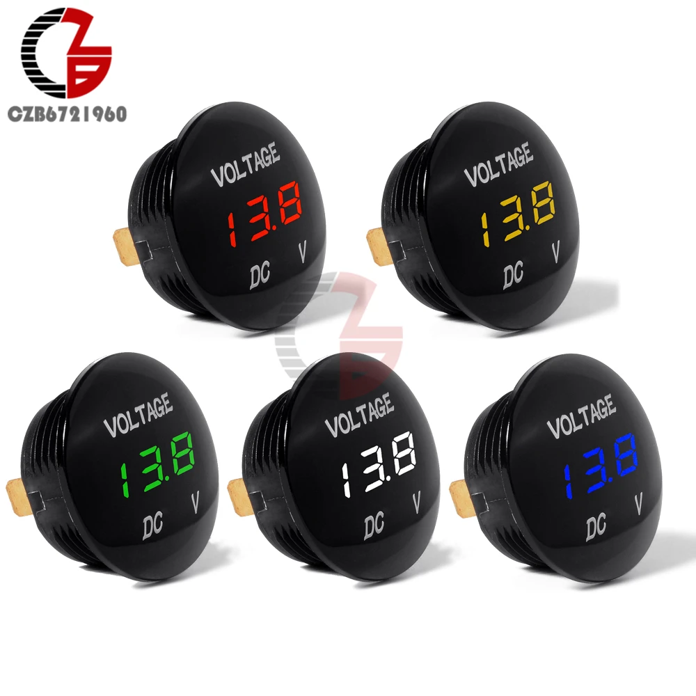 Dc 5v-48v Car Digital Voltmeter 5v 12v 24v 36v 48v Car Voltage Meter ...