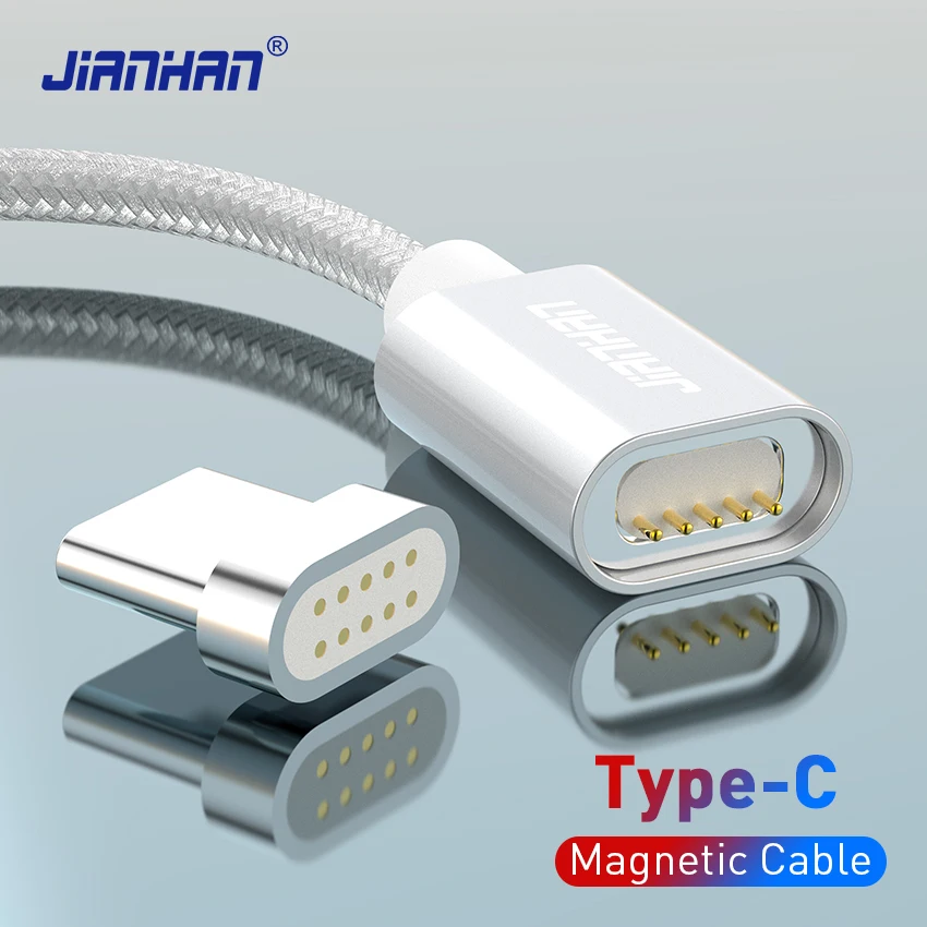 JianHan-Magnetic-Type-C-Cable-1M-3A-Fast-Charging-Magnet-Data-Phone ...