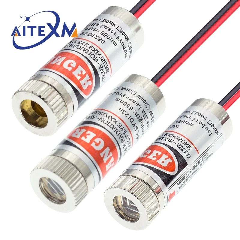 650nm-5mW-Red-Point-Line-Cross-Laser-Module-Head-Glass-Lens-Focusable ...
