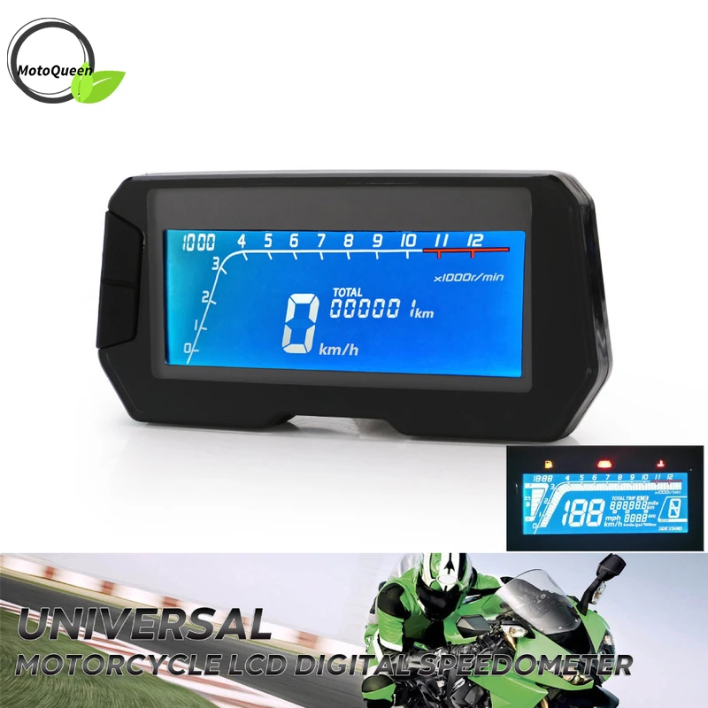 12000 Rpm 6 Gear Universal Motorcycle Instrument Lcd Digital ...