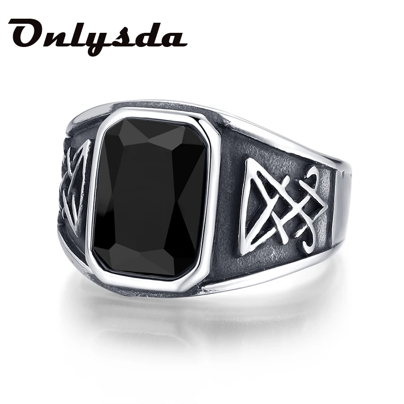 Vintage Ring Satan | Wicca Ring Men | Gothic Satan Rings | Satan Stone ...