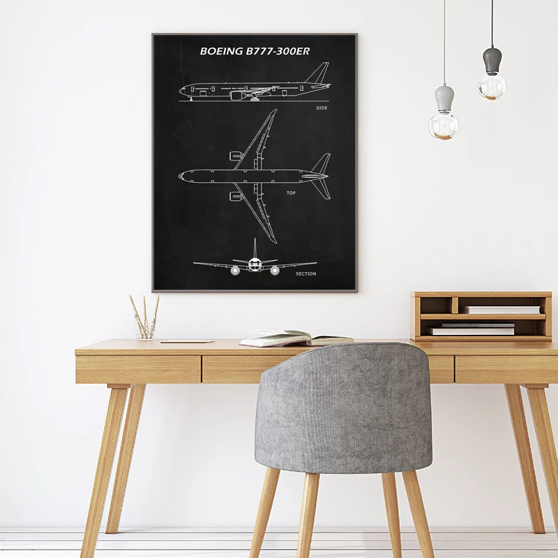 Boeing-Airplane-Vintage-Poster-Prints-Airliner-Patent-Retro-Art-Canvas ...