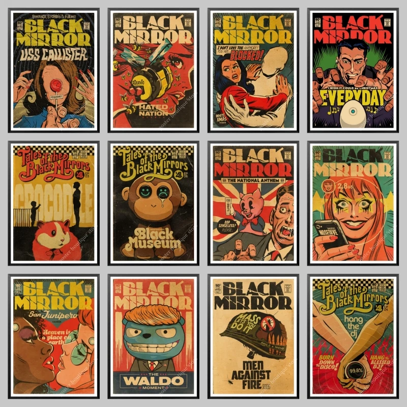 Black-Mirror-Movie-Kraft-Paper-Poster-Bar-Cafe-Vintage-High-quality ...