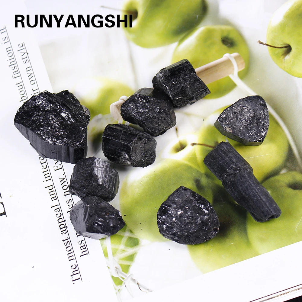 50g-bag-2-3pcs-Natural-black-tourmaline-gravel-jet-stone-Retro-Raw-Gem ...
