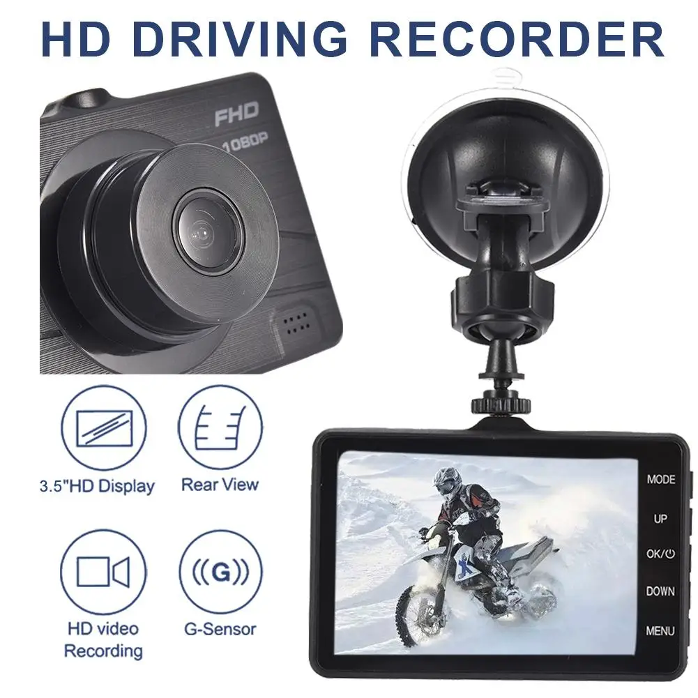 HD 3.5 Inch 1080P Hidden Wide Angle Driving Recorder Multi language Car ...