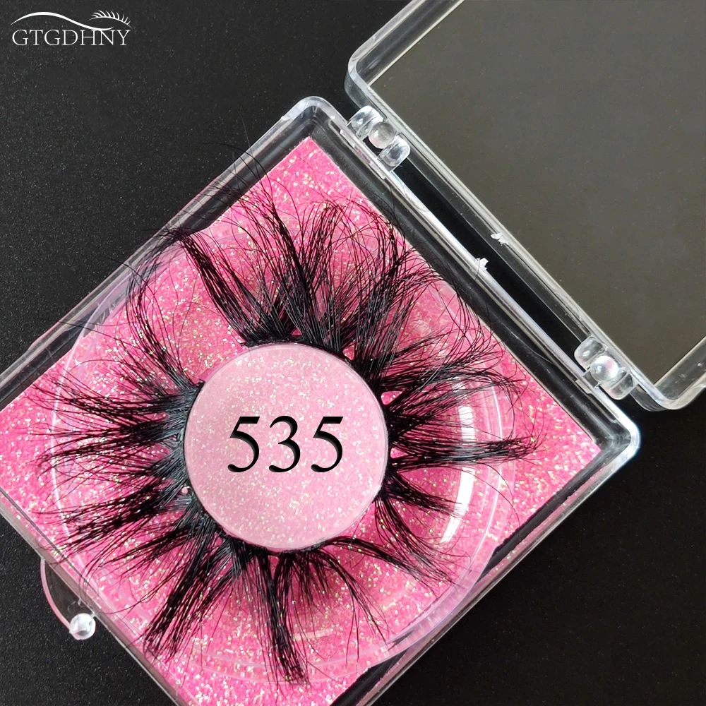 GTGDHNY Mink Eyelashes 25mm Lashes Fluffy Messy 3D False Eyelashes ...