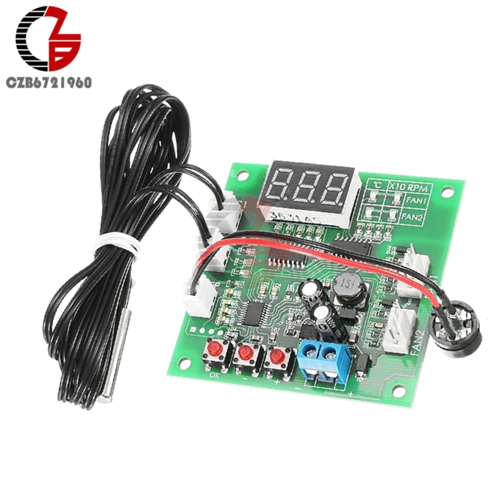 2 Ch Voltage Regulator Pwm Dc Motor Temperature Speed Controller ...