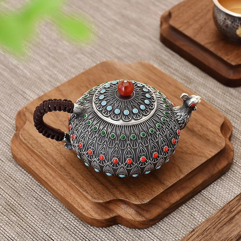 Phoenix Nirvana teapot sterling silver 999 handmade crested household ...