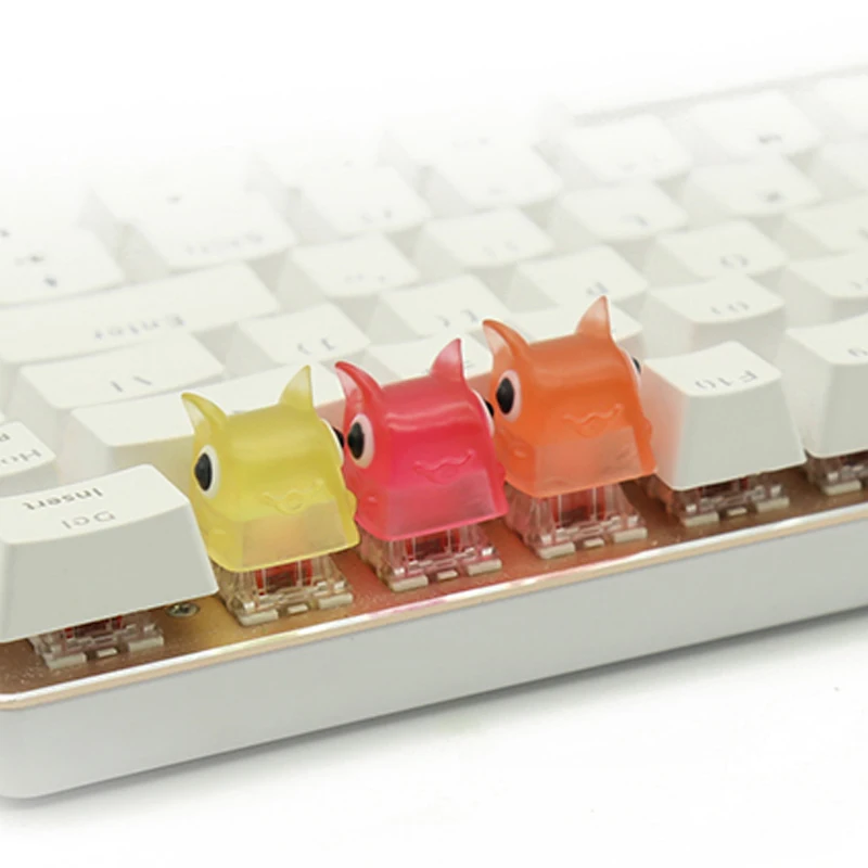 Pink Cute Back Light Resin Mechanical Keyboard Keycap Cute Light Green ...