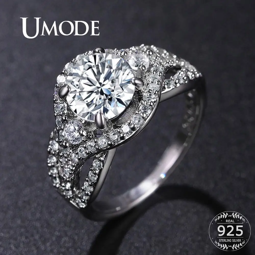 UMODE-925-Sterling-Silver-Rings-Zircon-Cystal-Engagement-Rings-for ...