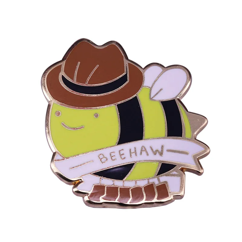 Giddy up with this Beehaw pin esmaltado cowboy culture collection funny puns jewelry|Broches ...