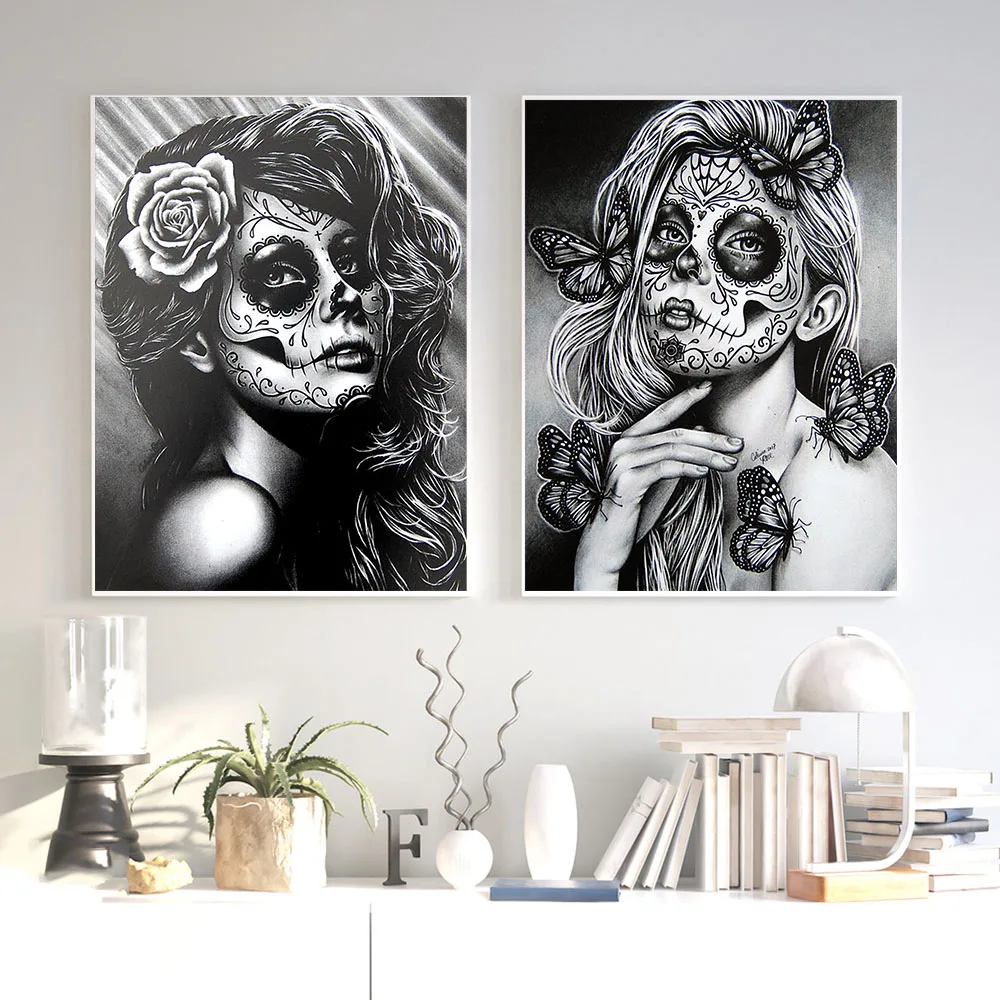 Abstract Sugar Skull Tattoo