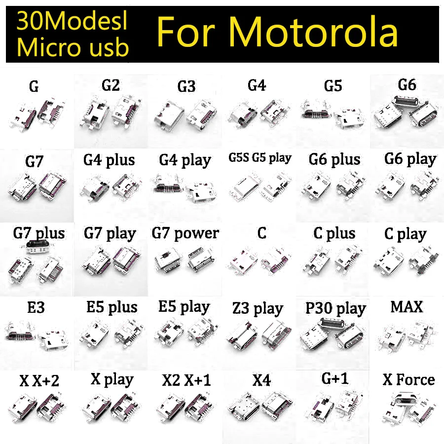 30models-Micro-USB-Charging-Connector-Socket-Port-For-Motorola-Moto-G ...