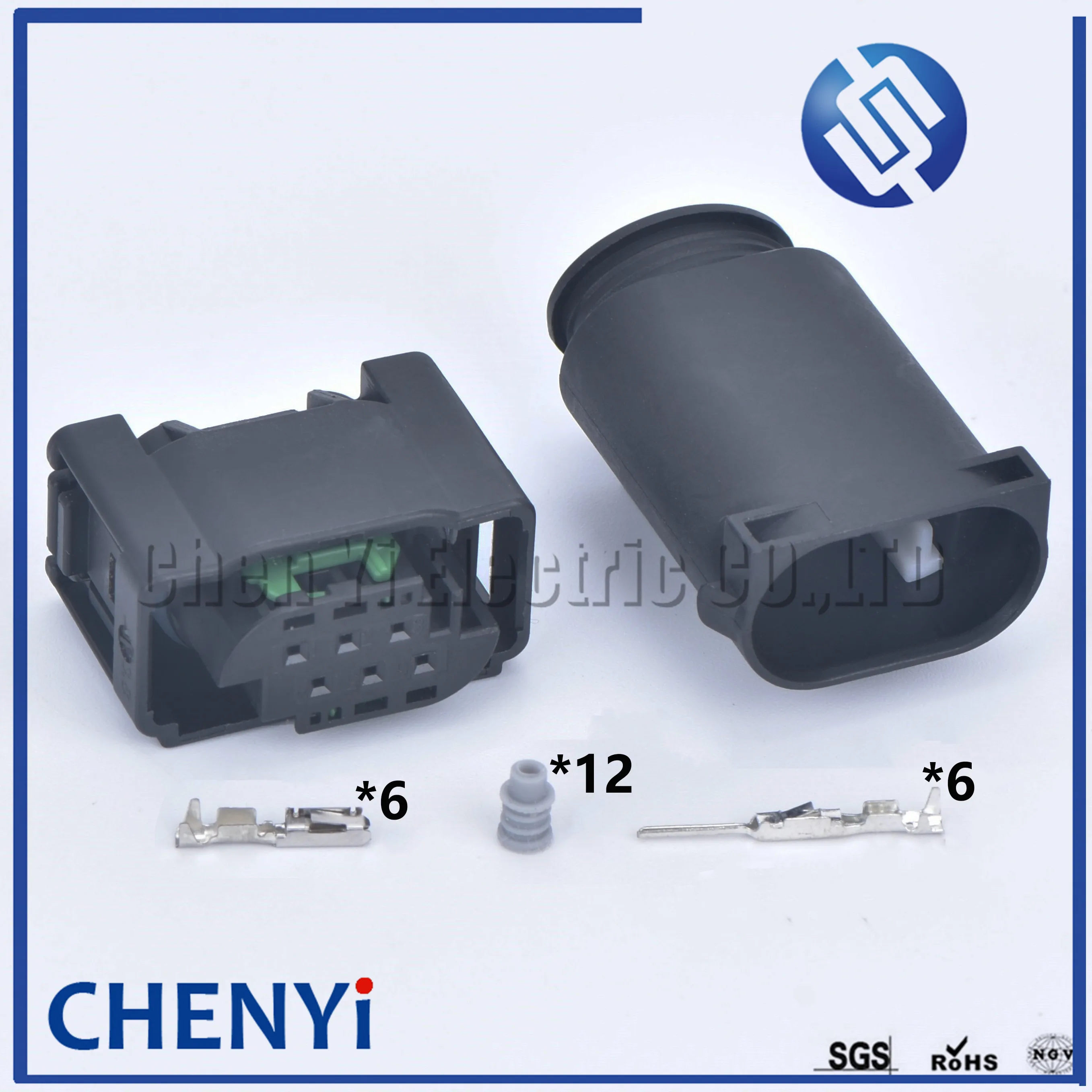 Black 6 Pin Female Male 0.6 Mm Car Accelerator Pedal Connector Plug 1 ...