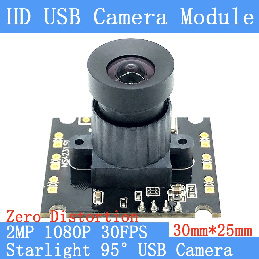 95° Non Distortion 1080P 30FPS UVC USB camera module starlight wide ...