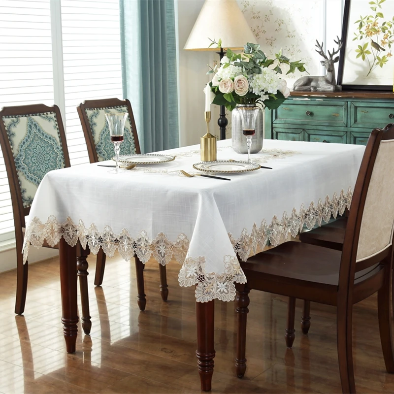 NAPPE DE TABLE ,Beige-Beige lace-110x170cm Rectangle--Napperons de ...