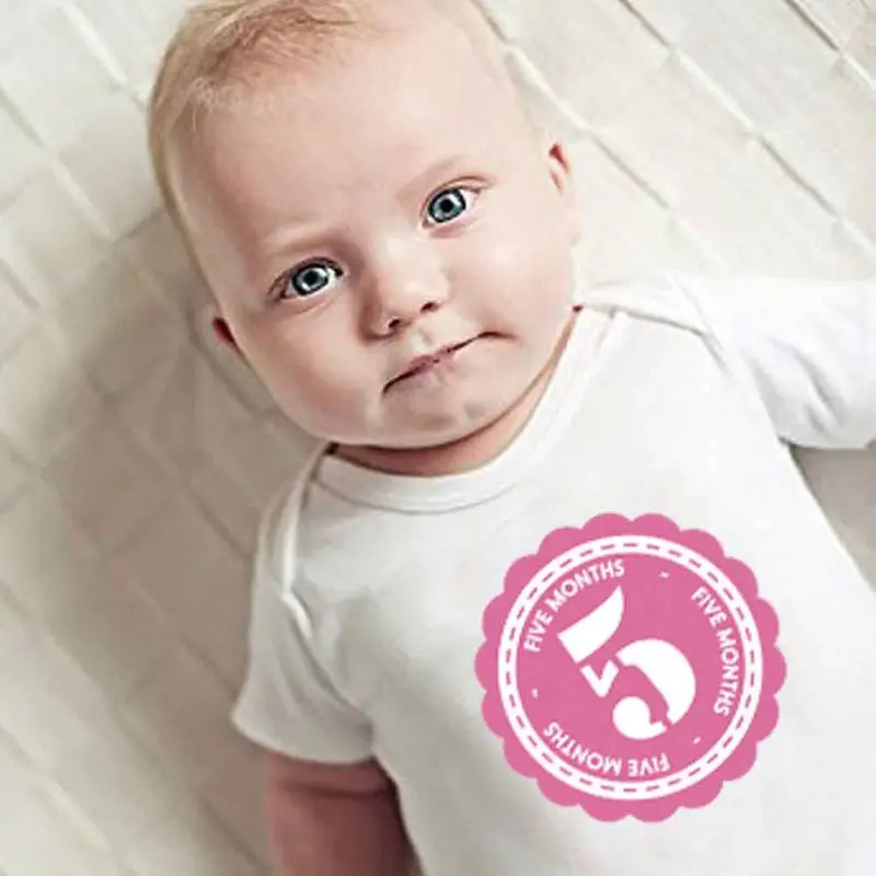 First Year Belly Stickers Baby 1-12 Months Monthly Milestone Stickers ...