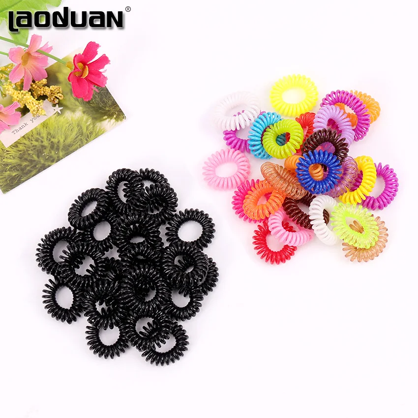 10PCS-Candy-Colored-Telephone-Line-Hair-Ring-Spring-Rubber-Band-Hair ...