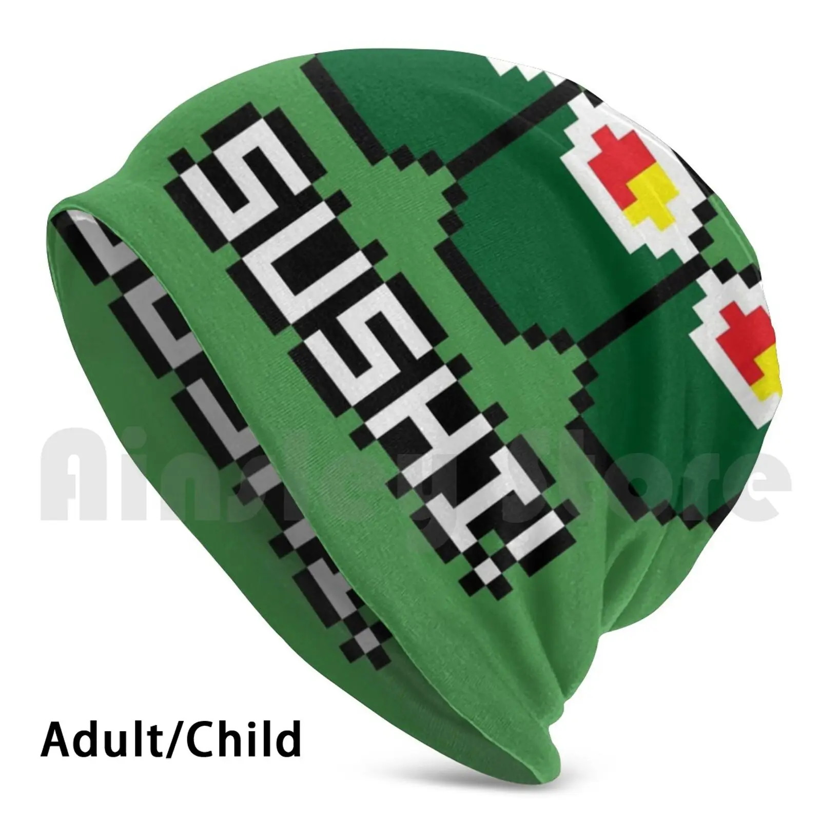 8-Bit-Sushi-Beanie-Hedging-Cap-DIY-Print-Cushion-Pixel-8-Bit-Byte-Sushi ...