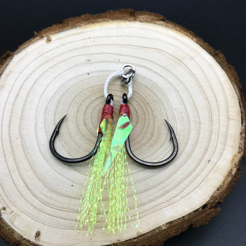 Generic Mustad J-Assist4 Double Barbed String Steel Assist Jig Hook ...
