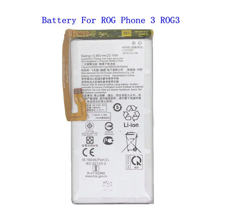 1x-6000mAh-23-1Wh-C11P1903-Phone-Replacement-Battery-For-ASUS-ROG-Phone ...