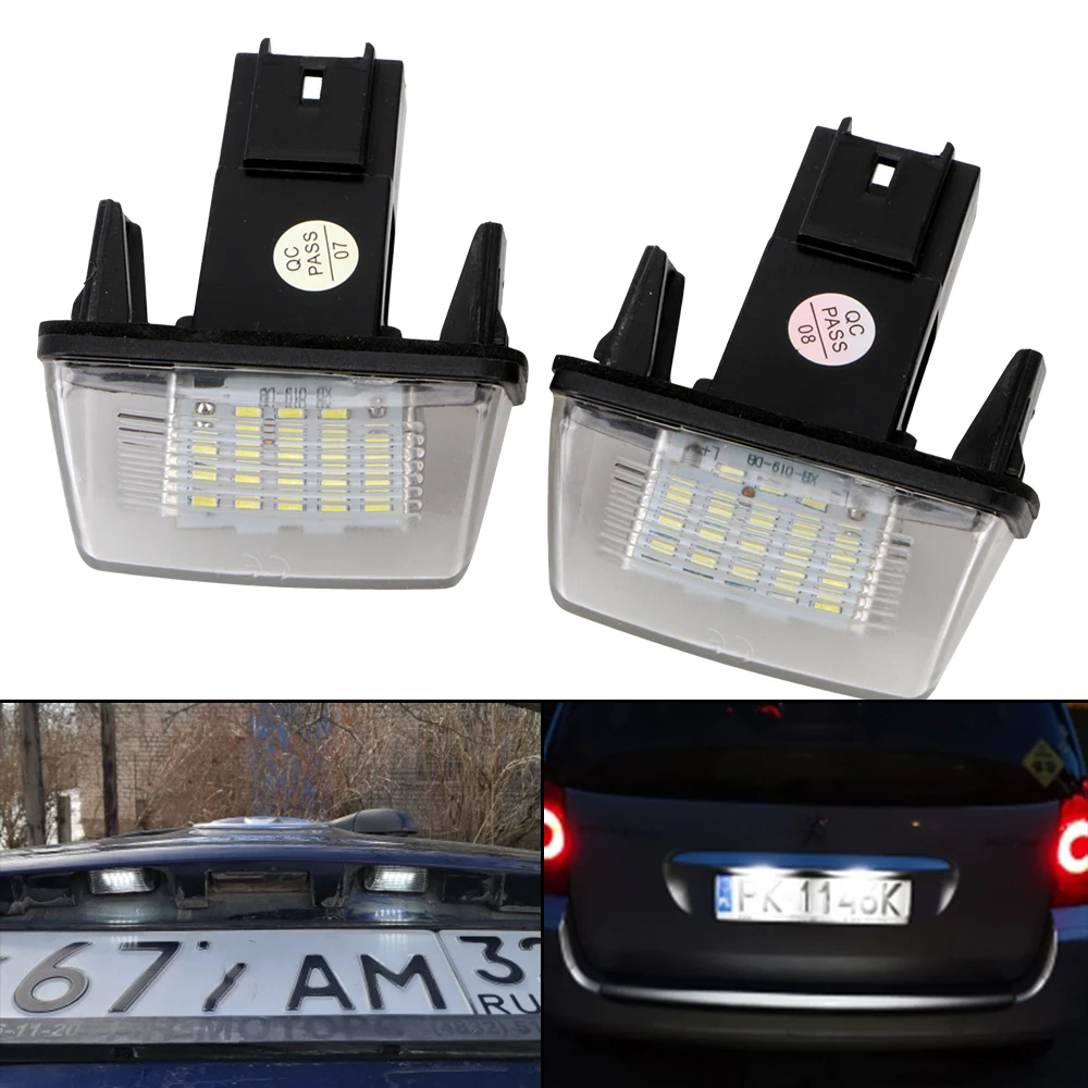 12V-LED-Lights-Car-License-Plate-Lamps-Auto-Accessories-For-Peugeot-206 ...