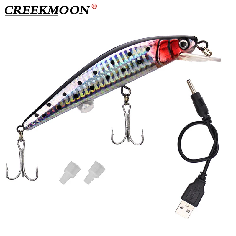 Electronic Artificial Bait USB Charging Rechargeable LED T Fish Vibrate ...