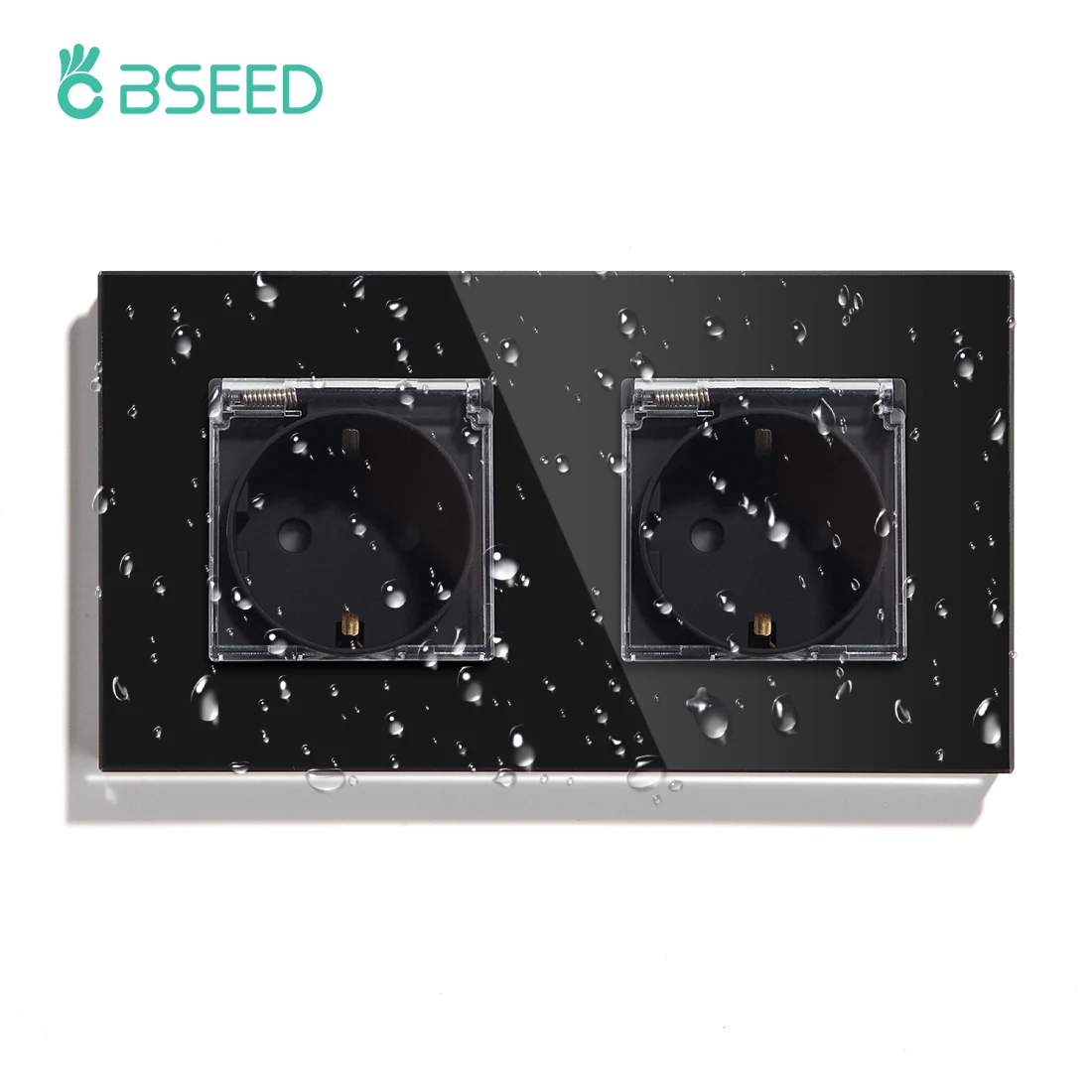 BSEED Waterproof Double Socket EU Standard Wall Socket 16A White Black ...