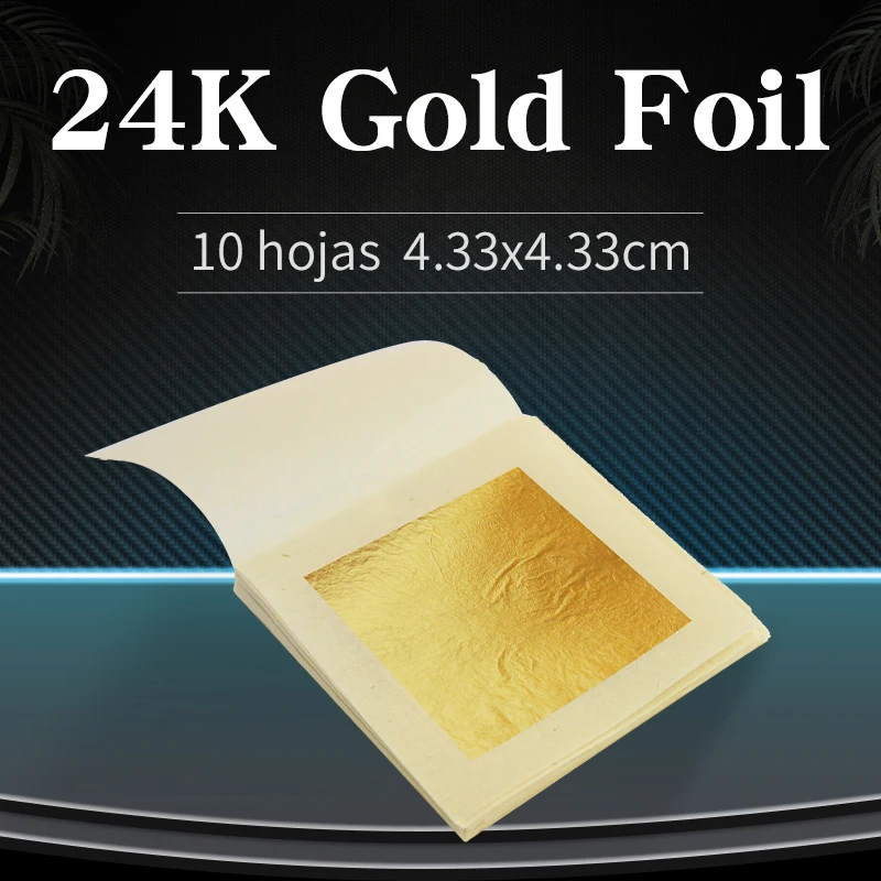 10pcs Real Gold Leaf Sheets 24K Edible Gold Foil in Cake Decoration ...