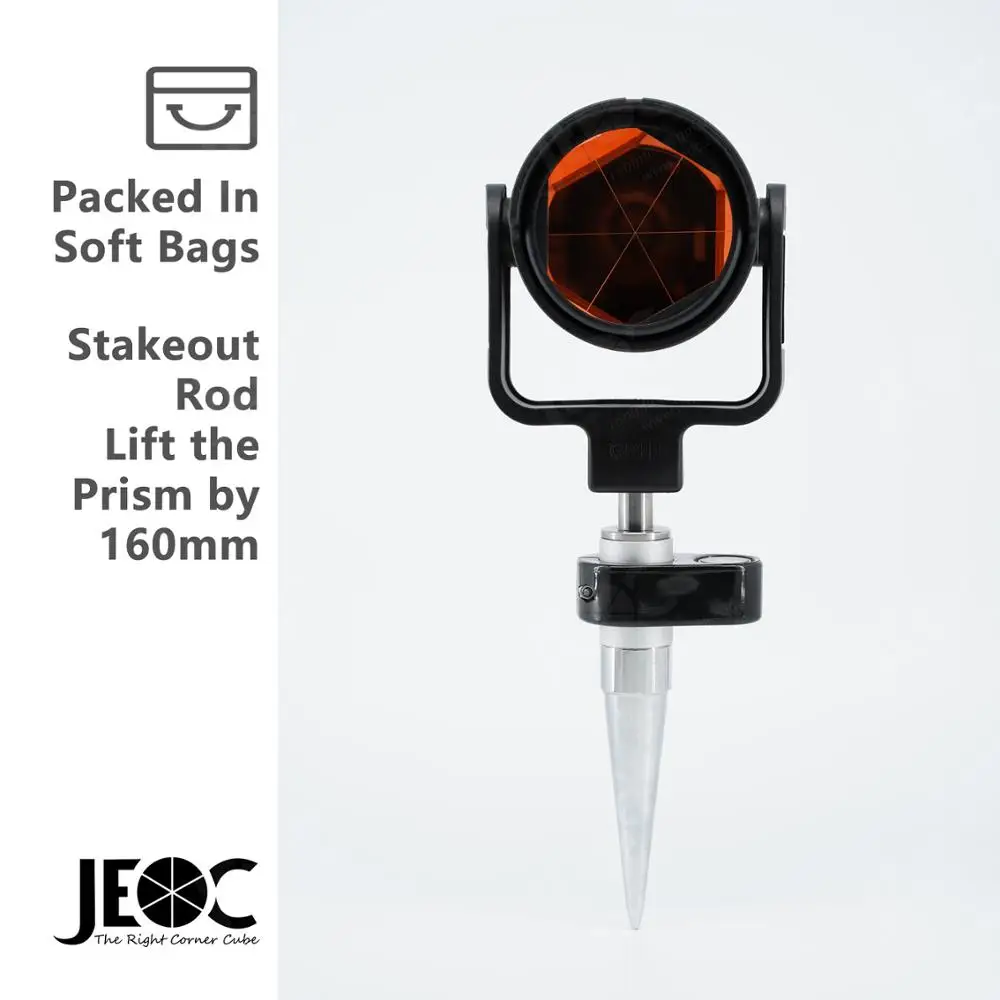 JEOC Reflective Prism with Mini Stakeout Rod, Surveying Reflector GPR1 ...