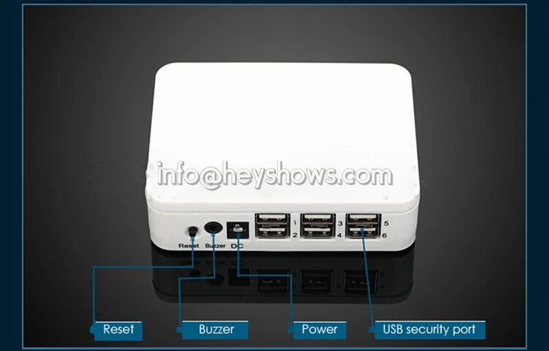 6 Ports Laptop Security Alarm Display System For Notebook Computer Anti ...